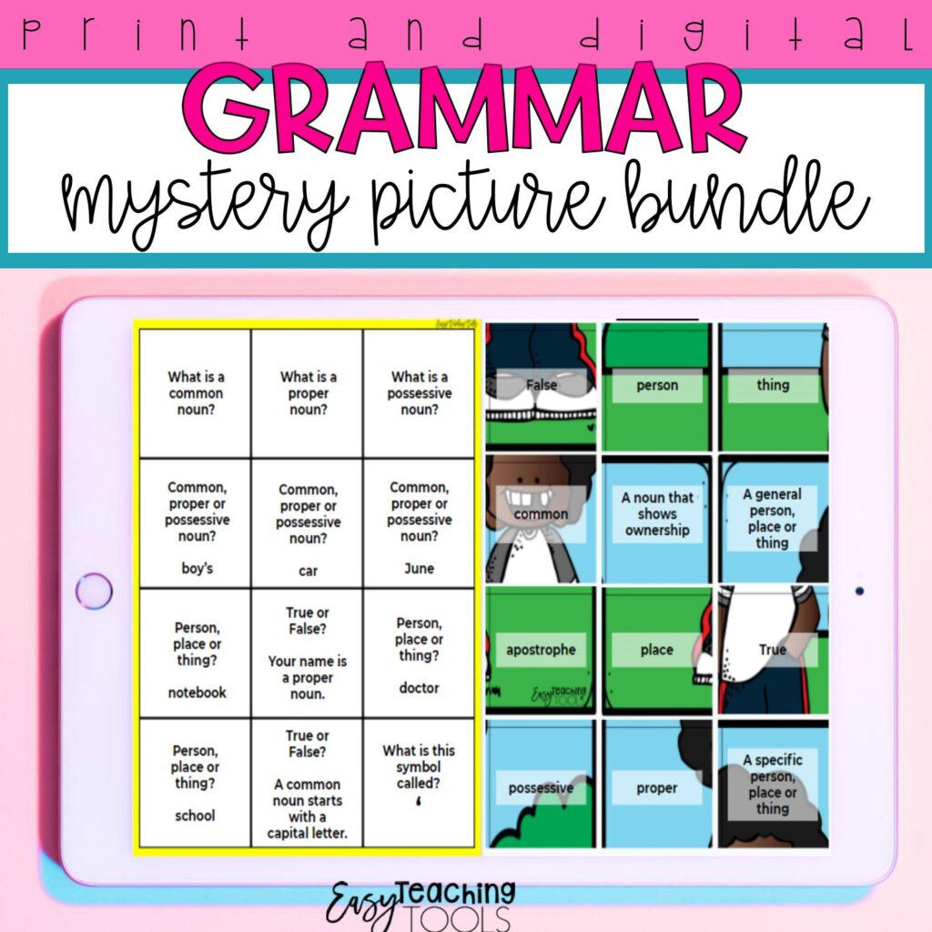 Conventions of Standard Grammar School Mystery Picture Pack - Easy ...