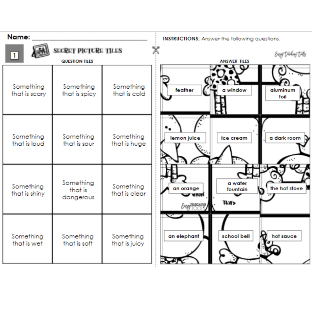 Word Relationships and Meanings - ﻿Animal Mystery Picture Pack - Easy ...